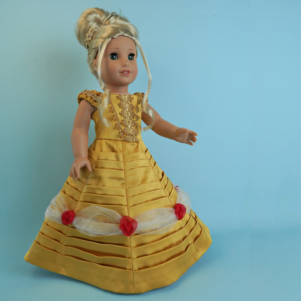 Princess Dress 18-Inch Doll Sewing Pattern + Video Tutorial – Frocks ...